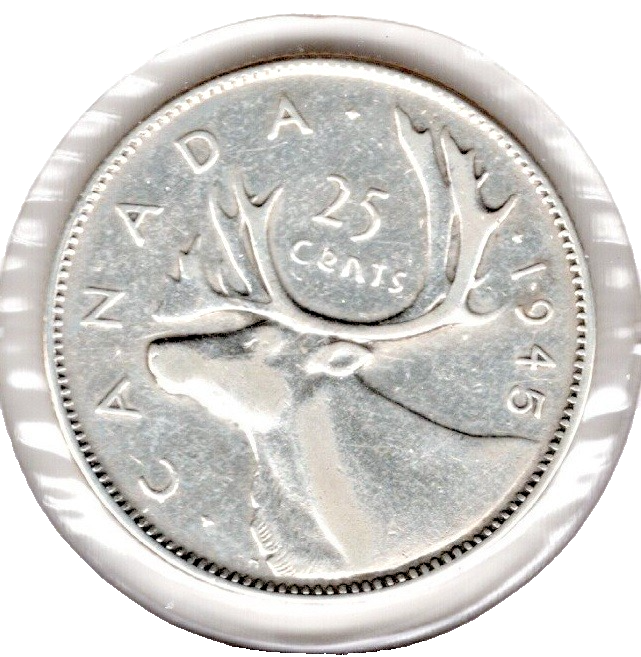 1945 - Canadian Quarter - 25 cent - 80% Silver | eBay