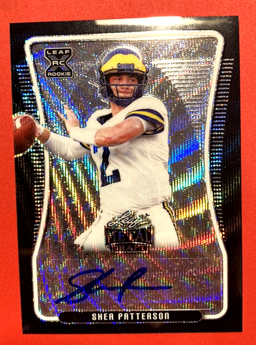 2020 Leaf Metal Draft SHEA PATTERSON Black Wave Rookie Auto SSP #'d 03/ ...