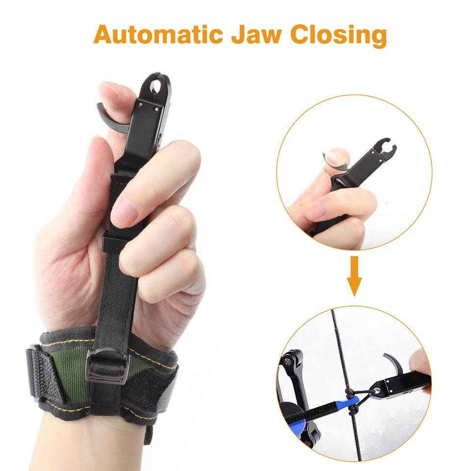 Archery Caliper Release Aid Trigger Wrist Strap Compound Bow Hunting ...