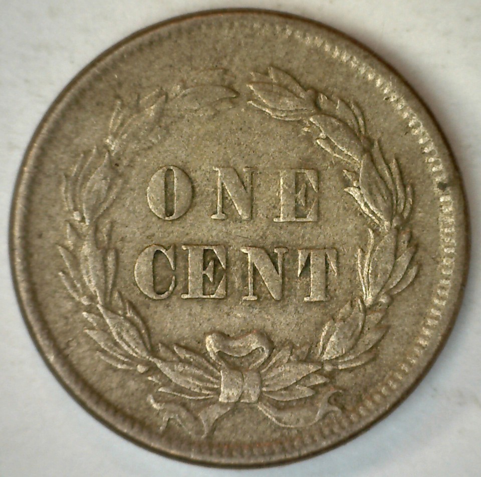 1859 Indian Head Copper Nickel One Cent 1c US Very Fine Coin Penny VF ...