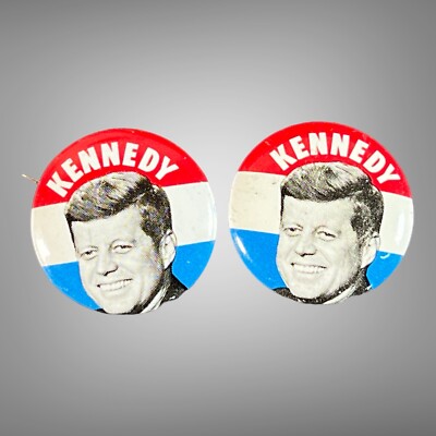 2 Vintage Original JFK JOHN F Kennedy For President Buttons Pins Pin 1 ...