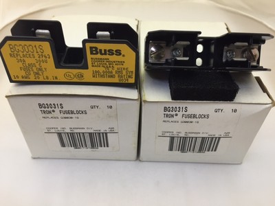 (2 pcs) BG3031S Bussmann, 1P 480V 30A, Open Fuse Block/Fuseholder ...