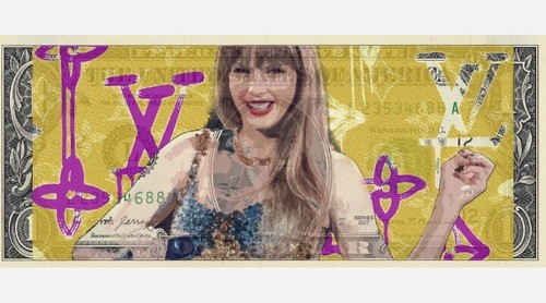 Death NYC ltd bank note art US DOLLAR bill $1 signed taylor swift ...