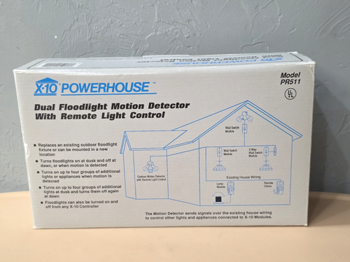X-10 POWERHOUSE Dual Floodlight Motion Detector With Remote Light ...