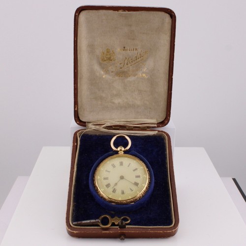 Vintage 18ct Gold Case Open Face Pocket Watch & Key, Working | eBay UK