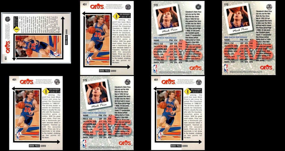 1993 Upper Deck Mark Price (7) Card Lot - LIMITED EDITION – RARE GEM | eBay