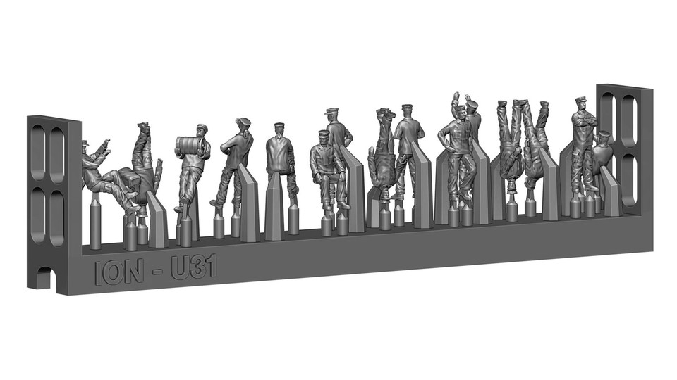 ION Models U200-003 1/200 Modern US Navy Ship crew 3d printed resin 72 ...