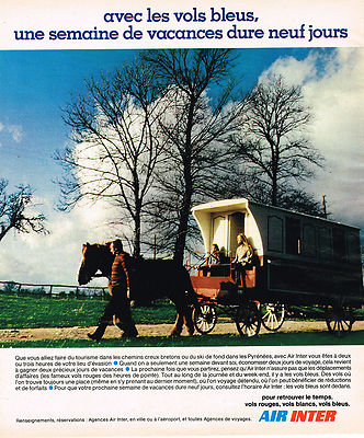 PUBLICITE ADVERTISING 124 1977 AIR INTER les vols bleus | eBay