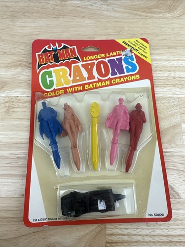 Batman Figure Color Crayons Craft House DC Comics Sealed Vintage 1990 ...