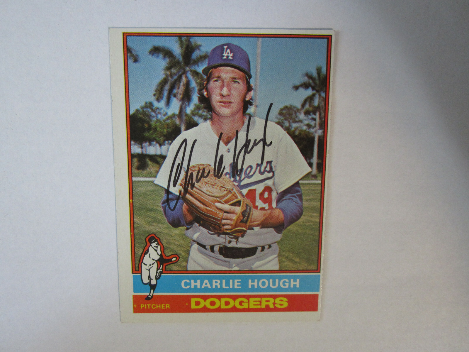 1976 Topps # 174 Charlie Hough Autograph Signed Card (M) Los Angeles ...