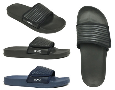 Men's Sport Slides Fashion Slide with Adjustable Upper for Gym Pool ...