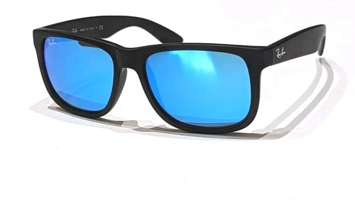 RB4165 622/55 Ray-Ban Justin Black Frame Blue Polarized Lenses ...