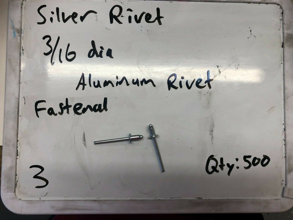 500 qty - Rivet Silver 3/16 x .031 - .125 Fastenal Aluminum Blind Rivot ...