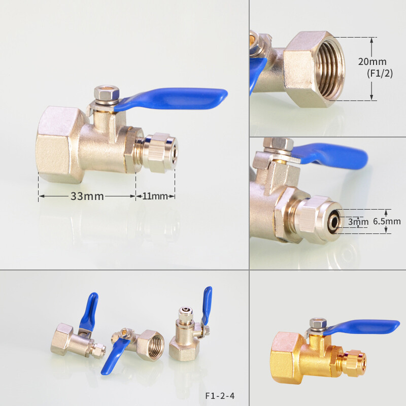 Water Purifier Ball Valve Y Type/Tee Inlet Ball Valve Faucet Diverter 1 ...