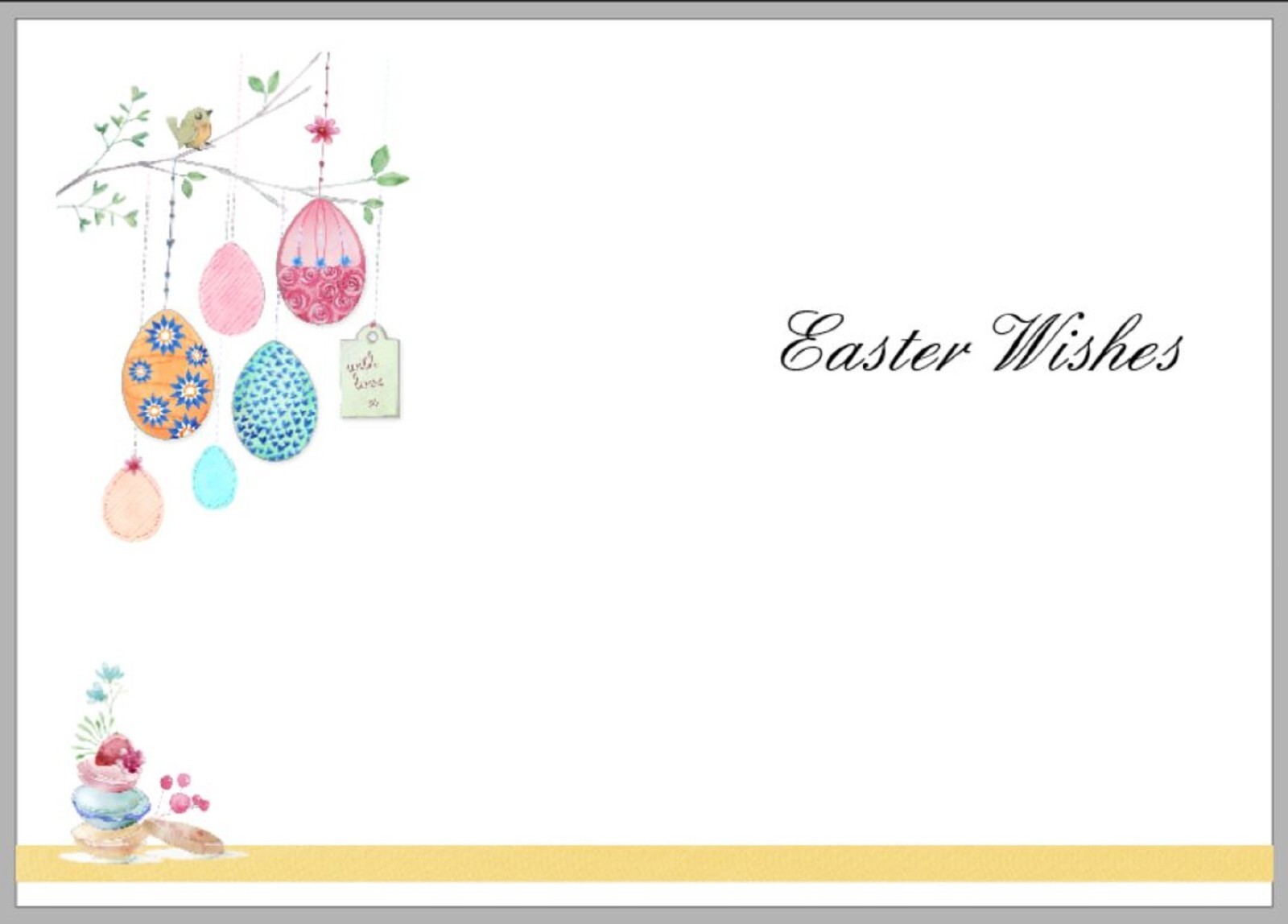 2 sizes - Easter card Inserts fold to make A5 or A6 Handmade Cards FREE ...
