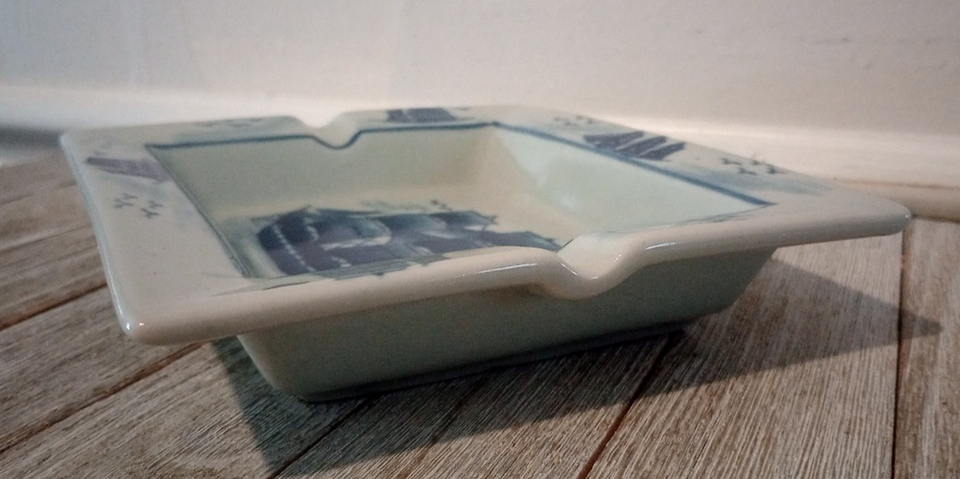 Vintage Nantucket Home Blue & White Pottery Sailing Ship Ashtray | eBay