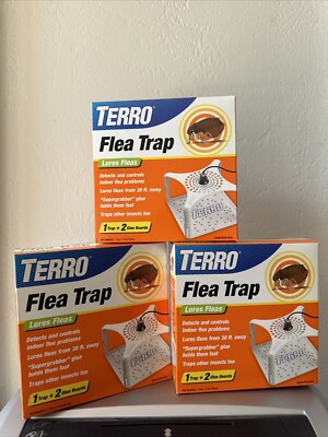 Terro Indoor Flea Traps Killer Light Refillable Reusable 3 Sets New In ...