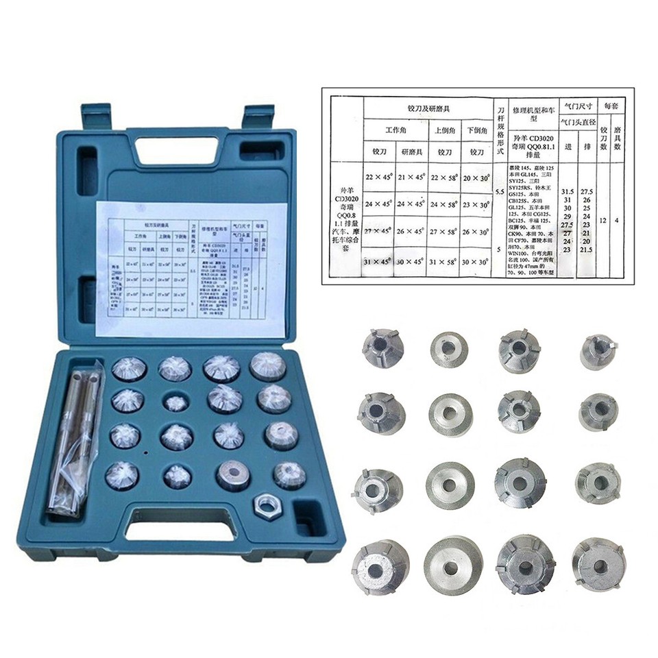 Valve Seat Reamer Motorcycle Valve Repair Displacement Cutter Tool Set ...