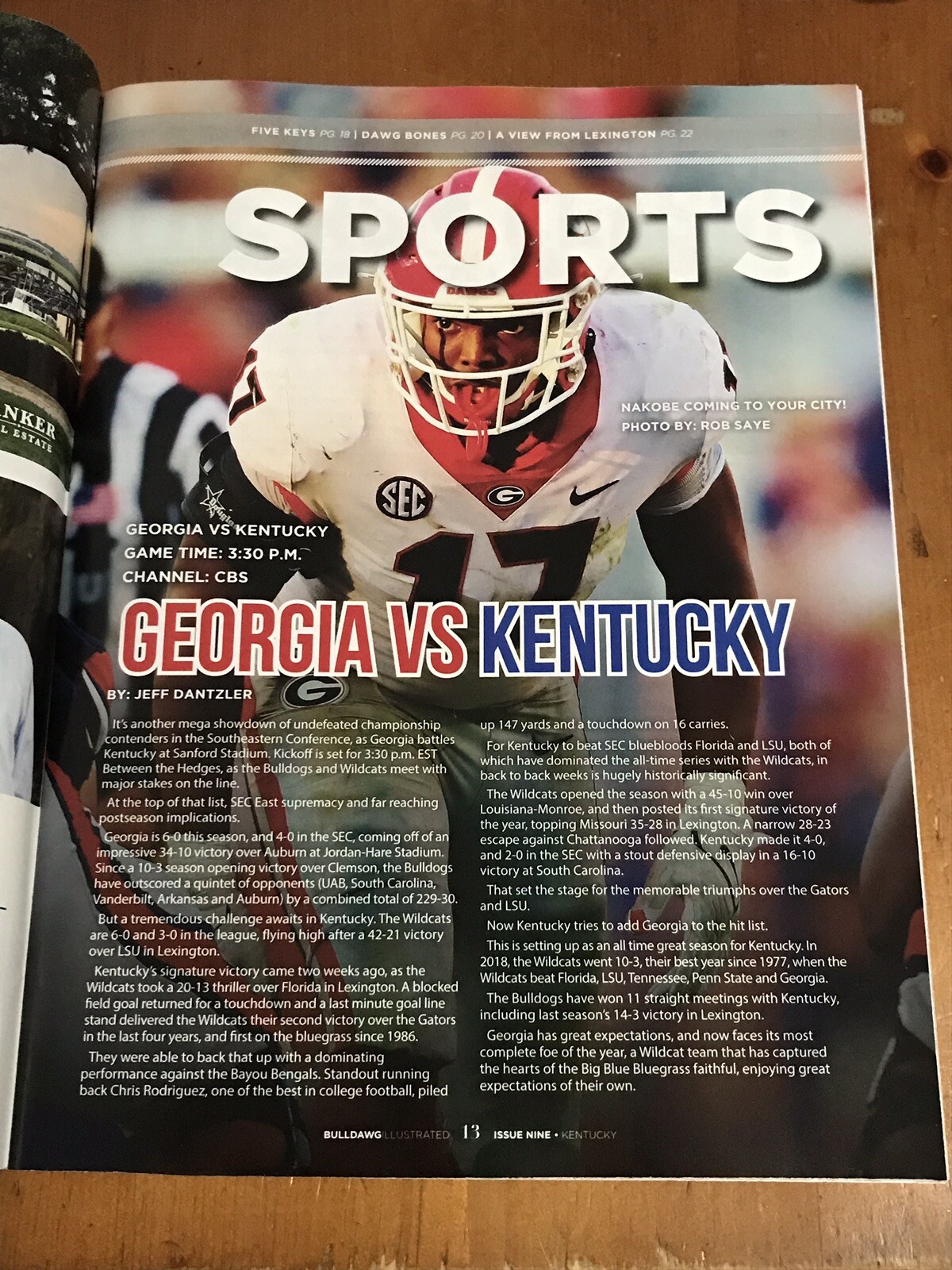 University of Georgia Football Magazine BullDawg Illustrated (Kentucky ...