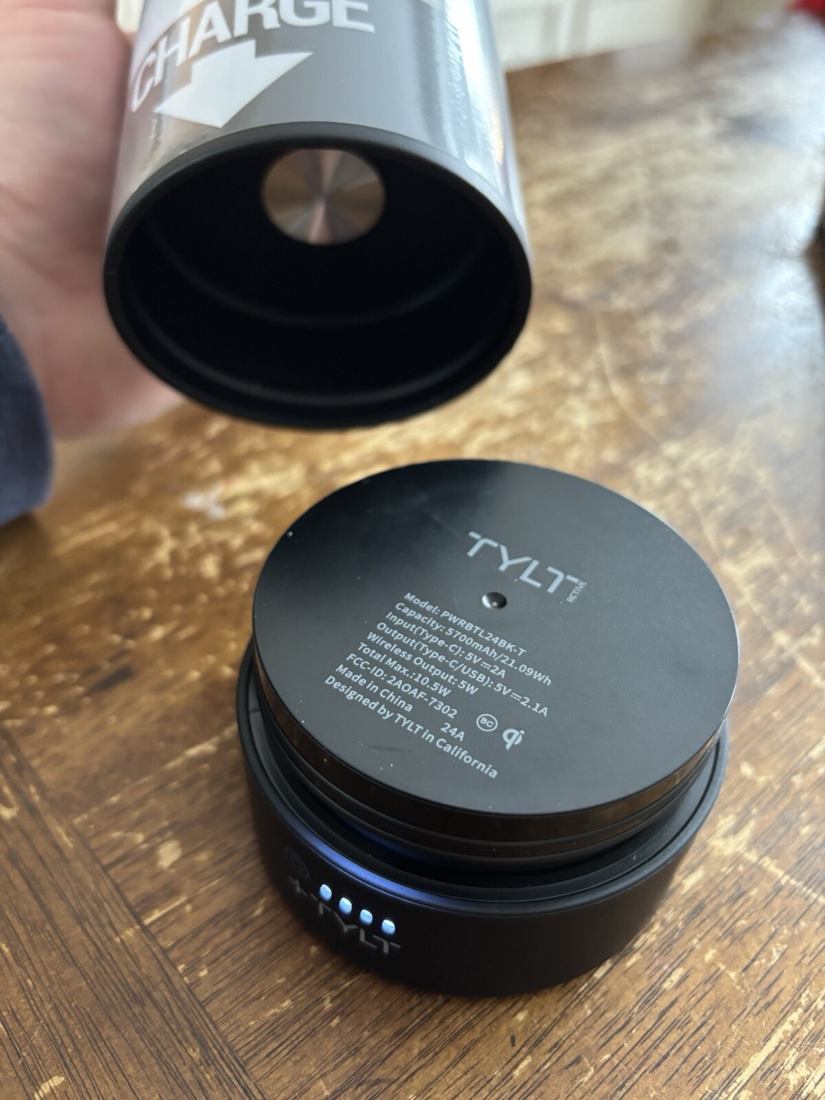 New TYLT Bottle + Wireless Charger 2.0 - 24 Oz. Hot or Cold 5700mah ...