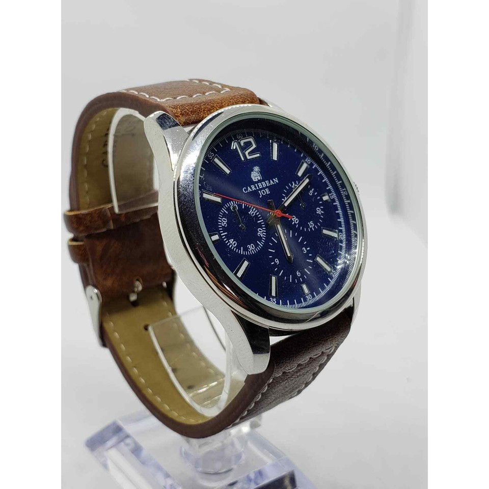Caribbean Joe Dress watch, CJ7040SLBNNV. Multi function blue face ...
