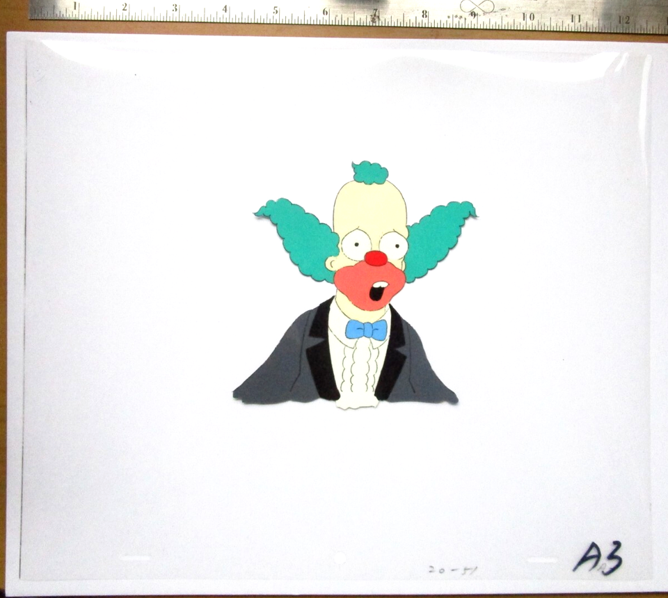 1990 SIMPSONS KRUSTY CLOWN FOX ORIGINAL PRODUCTION CEL Bart Homer ...