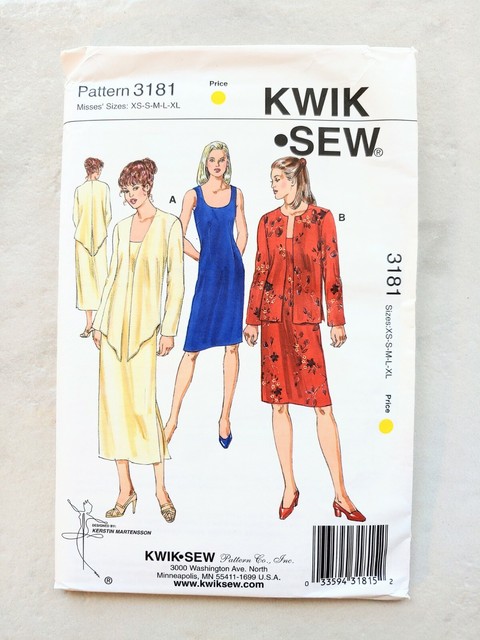 Kwik-sew Patterns Kwik Sew K3181 Dress and Jackets Sewing Pattern Size ...