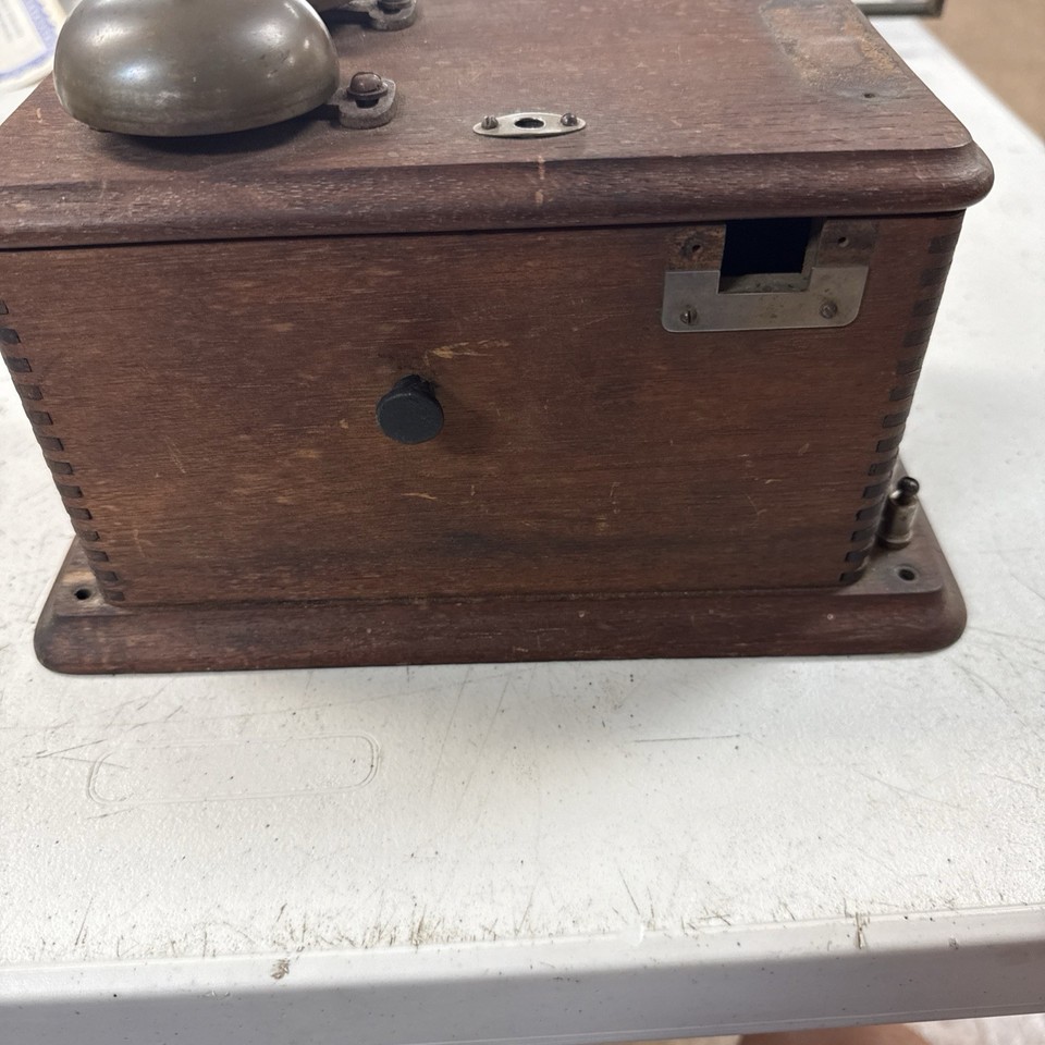 Vintage Wooden Wall Phone Bell Clapper Cover Original Old Part | eBay