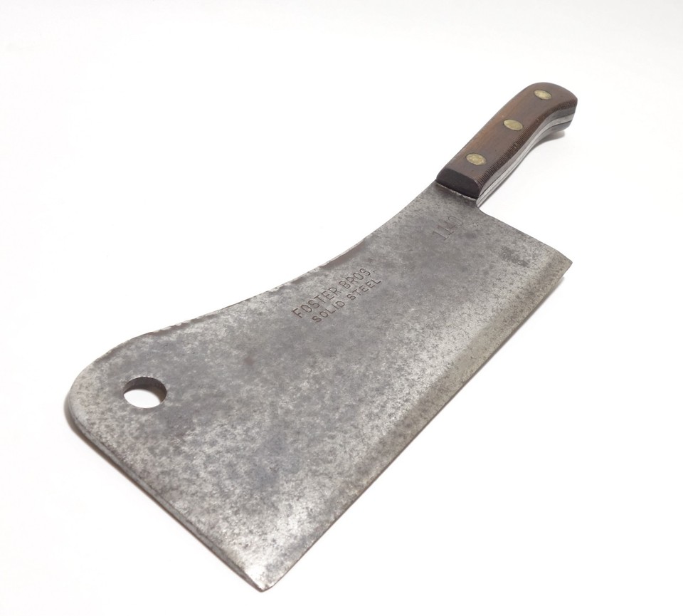 1950's Foster Bros XL Carbon Steel 10" Blade Hog Splitter Butchers Meat ...