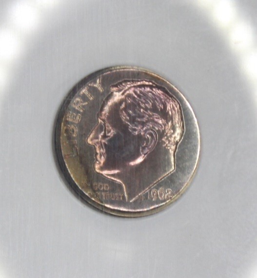 1962 Color Toned Proof Silver Roosevelt Dime Certified PF 65 by NGC ...