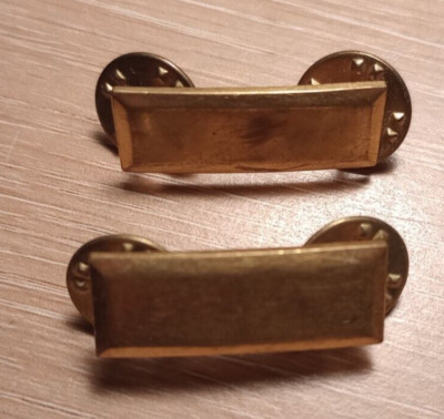 Pair US Army Second Lieutenant Bars clutchback S-21 Susco make | eBay