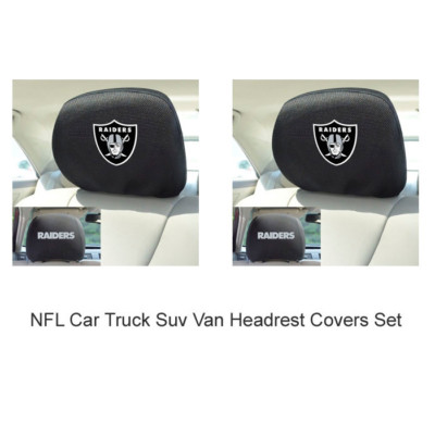 New 2pc NFL Oakland Raiders Automotive Gear Car Truck Headrest Covers ...