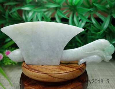 Certified Green Burma 100% Natural A jadeite jade Display~Dragon Head ...