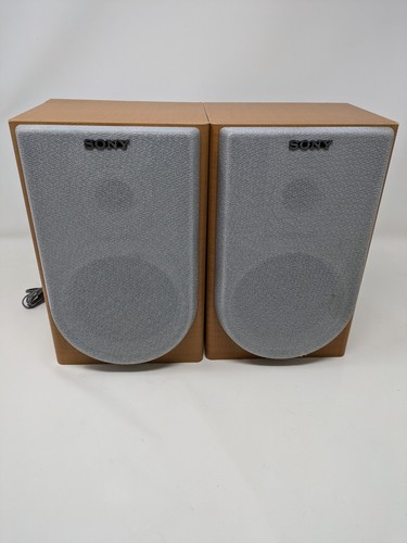 Sony Stereo Bookshelf Speaker Pair Model SS-CNE3 FAUX Wood Grain ...