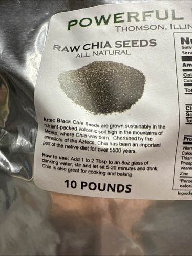10 LB 100% PURE PREMIUM AZTEC BLACK CHIA SEEDS VEGAN GLUTAN-FREE GROWN ...