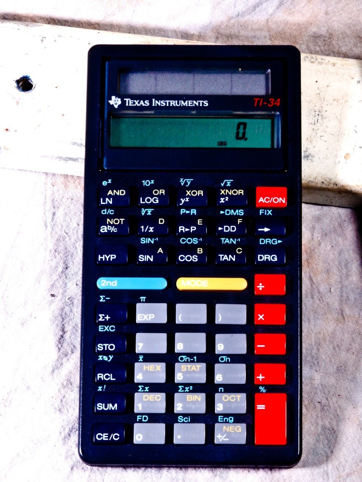 Texas Instruments TI-34 Scientific Calculator with Cover, quick ...
