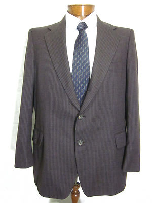 Vtg Mens Curlee Brown Striped 2 Button Sport Coat Blazer Jacket 44R | eBay