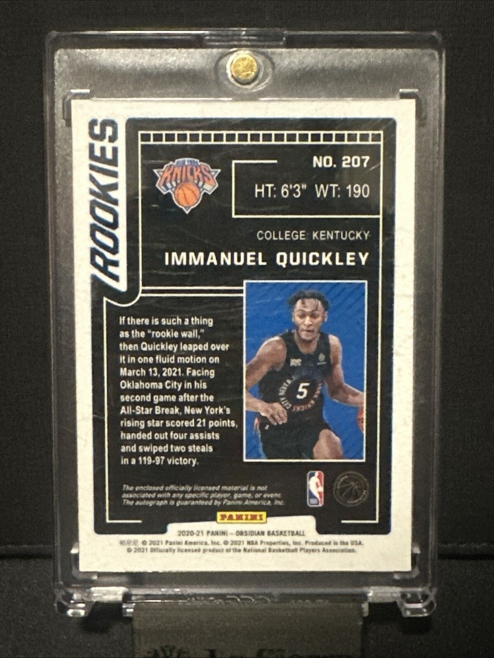 Immanuel Quickley RPA - TMall Electric Etch Red Flood Obsidian Rookie ...