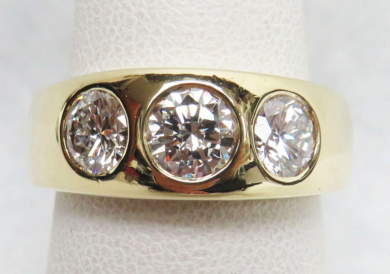 SUPERB GYPSY MOUNT MAN'S 18K YELLOW GOLD & 1.65+ cts … - Gem