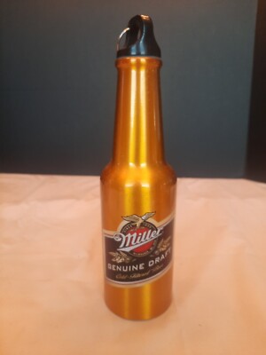Miller Genuine Draft MGD Gold Colored Aluminum Water Bottle 500ML | eBay