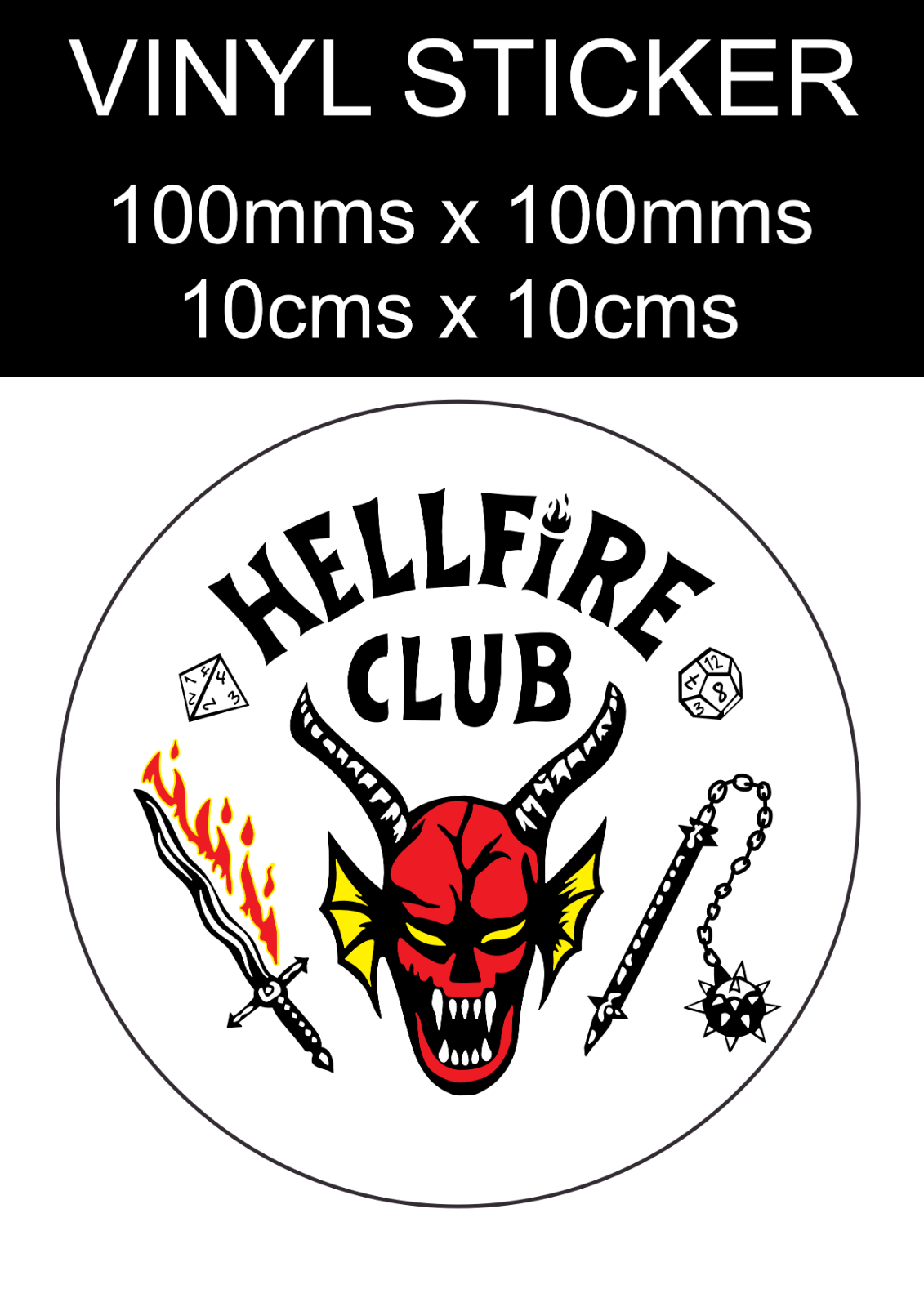 HELLFIRE CLUB sticker bumper fridge esky Hell Fire Stranger Things ...