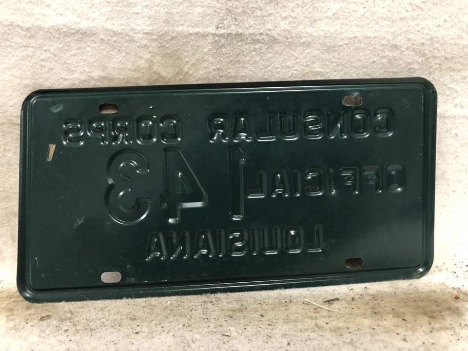 Vintage Louisiana Consular Corps License Plate | eBay