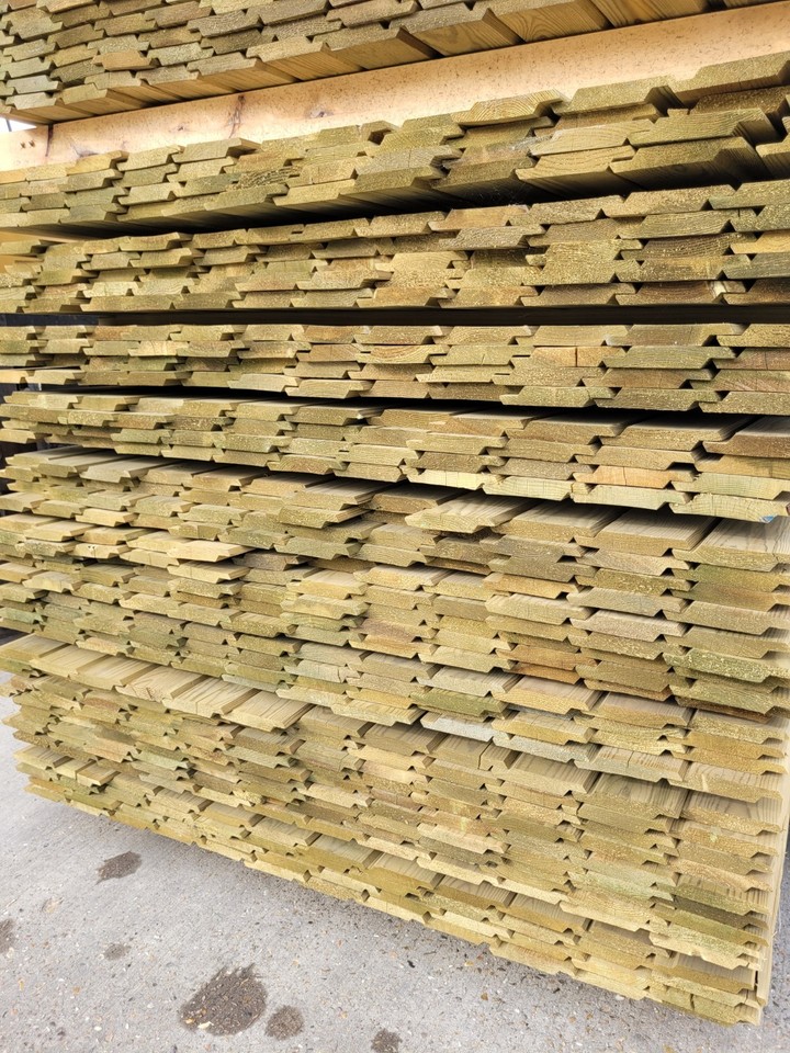 Treated Shiplap Cladding | Overlap Timber Shed Wood 100x19mm 1.72m £4 ...
