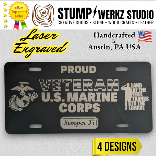 US Military USMC Marine Veteran License Plate Vehicle Tag Engraved ...