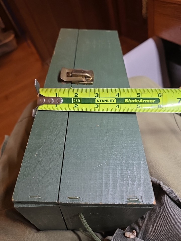 Vintage GI Joe Footlocker Wood Army Green Storage Box only | eBay