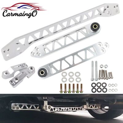 Billet Rear Lower Control Arms + Subframe Brace Kit for Honda Civic ES ...
