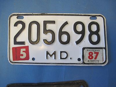 1987 Maryland Motorcycle license plate | eBay