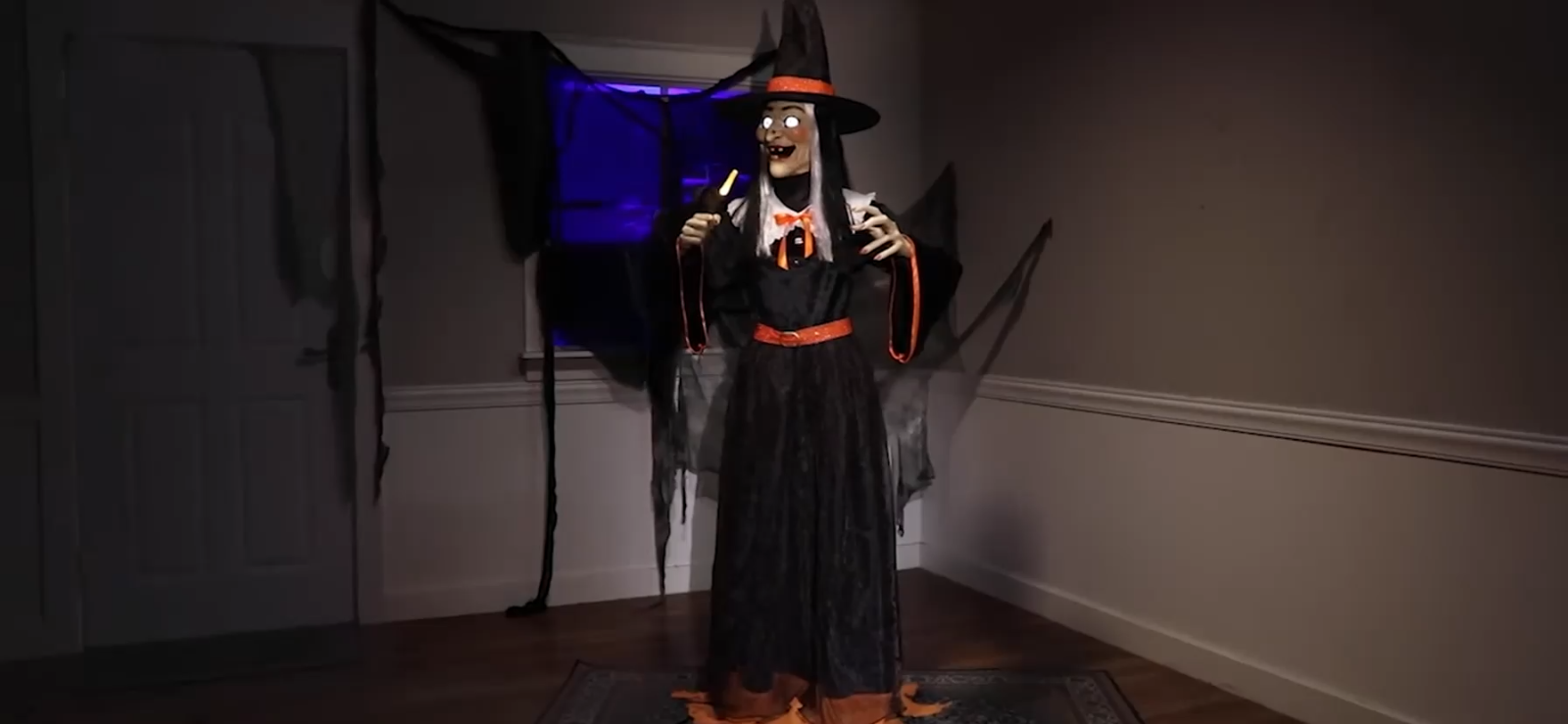 7' Animated Whimsical Witch Prop Halloween Haunted House Animatronic ...