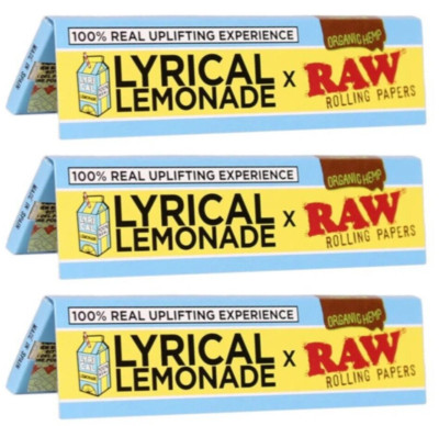 3x Raw Lyrical Lemonade King Size Rolling Papers 3 pks Discounts! FREE ...