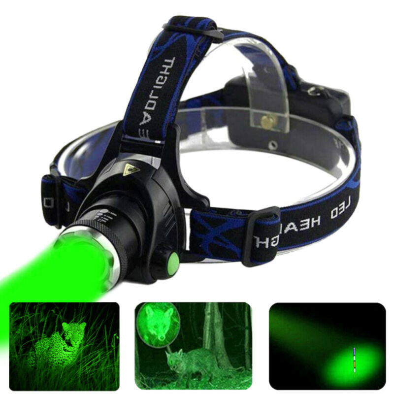 Super Bright LED Headlamp Headlight Green Light Hunting Head Torch ...